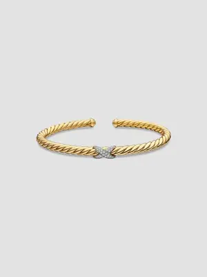 David Yurman X Cablespira Station Bracelet In 18k Yellow