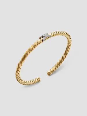 David Yurman X Cablespira Station Bracelet In 18k Yellow
