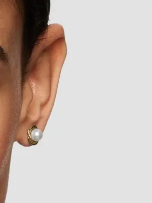 David Yurman Crossover Infinity Stud Earrings In 18k Yellow Gold With Pearls, 10mm