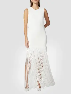 Herve Leger Ottoman-knit Fringe Maxi Dress