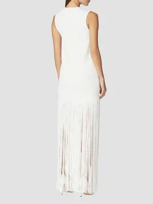 Herve Leger Ottoman-knit Fringe Maxi Dress