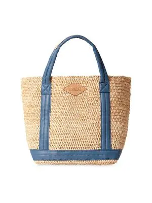 Mz Wallace Women's Small Raffia Tote Bag - Natural Denim - Natural Denim