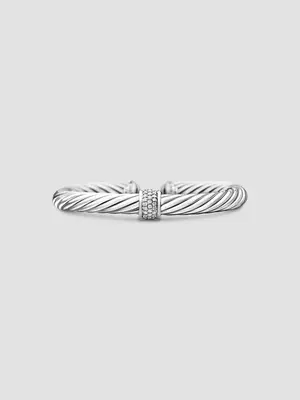 David Yurman Classic Cable Station Bracelet In Sterling Silver Sterling Silver
