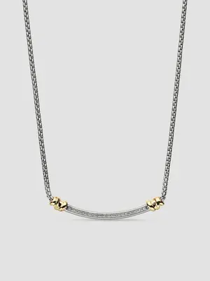 David Yurman Petite Helena Wrap Station Necklace In Sterling Silver With 18k And Diamonds, 29mm