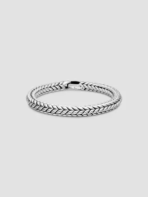 David Yurman Chevron Bead Bracelet In 8mm - Silver