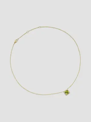 David Yurman Petite Chatelaine Pavé Bezel Pendant Necklace In 18k Yellow Gold With Diamonds - Peridot