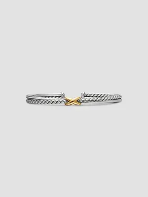 David Yurman Petite X Center Station Bracelet With 18k
