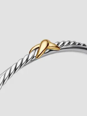 David Yurman Petite X Center Station Bracelet With 18k