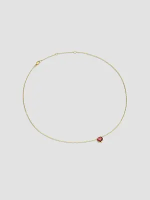 David Yurman Chatelaine Heart Pendant Necklace In 18k Yellow Gold With 8mm - Garnet