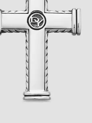 David Yurman Chevron Cross Pendant In Sterling 33mm