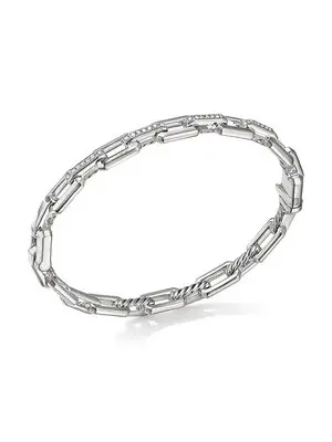 David Yurman Women's Stax Pavé Chain Link Bracelet - Silver - Size Large - Silver  - Silver