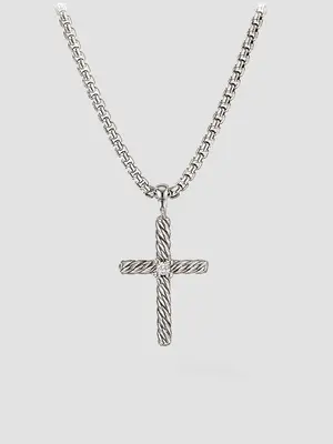 David Yurman Cable Classics Cross Diamond Necklace