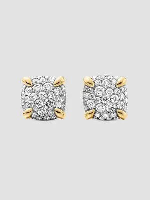 David Yurman Chatelaine Stud Earrings In 18k Yellow Gold With Pavé Diamonds, 8mm - Diamond
