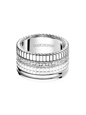 Boucheron Quatre White Edition 18k Hyceram & 0.52 Tcw Diamond Ring