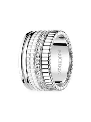 Boucheron Quatre White Edition 18k Hyceram & 0.52 Tcw Diamond Ring
