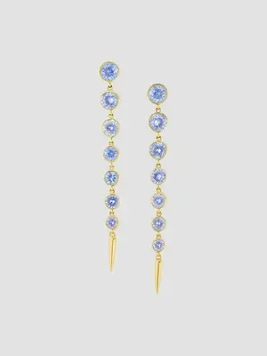 JENNA BLAKE 18k & Emerald Fringe Earrings - Yellow Gold