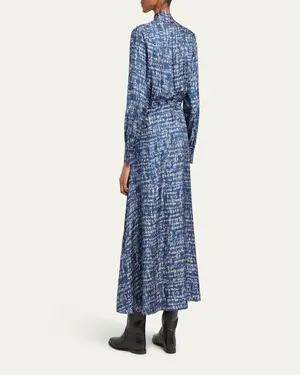 Kiton Printed Silk Maxi Dress