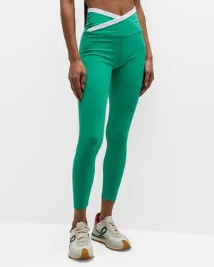 Beyond Yoga Spacedye Outlines High-waisted Midi Leggings Green Grass/cloud
