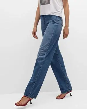 Emporio Armani Relaxed Straight-leg High-rise Jeans - Denim