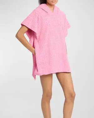 Givenchy 4g Toweling Hooded Poncho - Old Pink