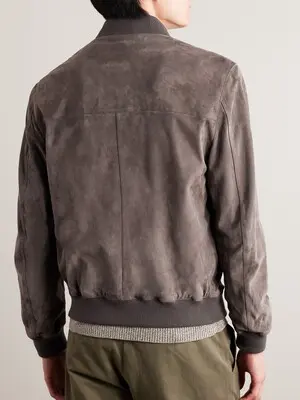 Mr P. Suede Bomber Jacket - Gray