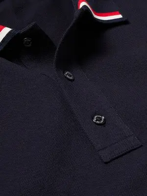 Moncler Logo-appliquéd Striped Cotton-piqué Polo Shirt