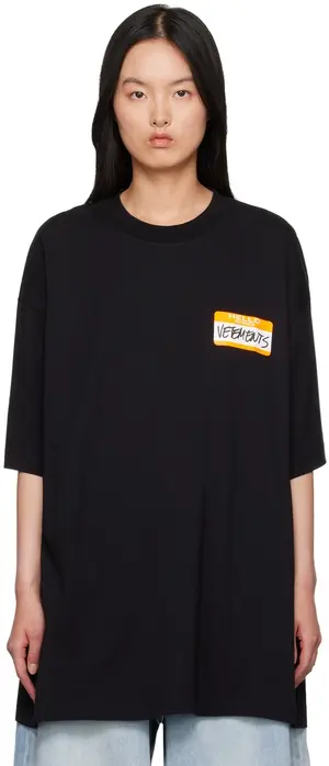 Vetements VETEMENTS Black 'My Name Is' T-Shirt - Black