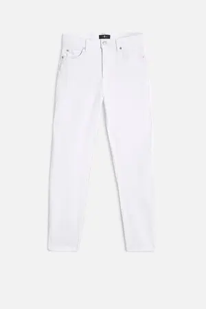 7 For All Mankind Slim Illusion High Waist Ankle Skinny - White