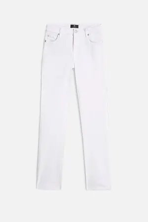 7 For All Mankind Slim Illusion Kimmie Straight In Luxe - White