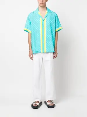 P.a.r.o.s.h Polka-dot Print Short-sleeved Silk Shirt