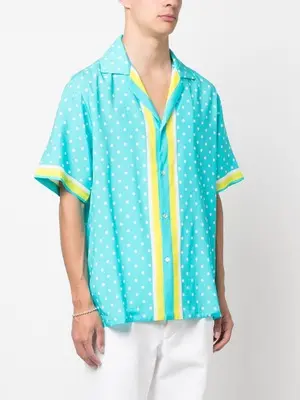 P.a.r.o.s.h Polka-dot Print Short-sleeved Silk Shirt