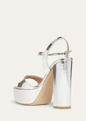 GIANVITO ROSSI Metallic Platform Sandals