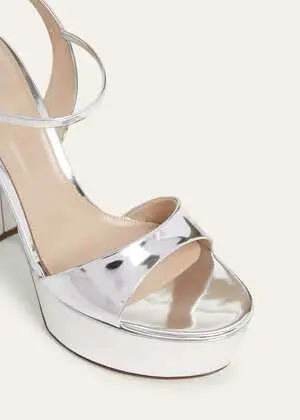 GIANVITO ROSSI Metallic Platform Sandals