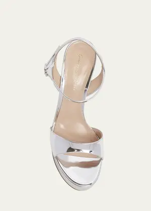 GIANVITO ROSSI Metallic Platform Sandals