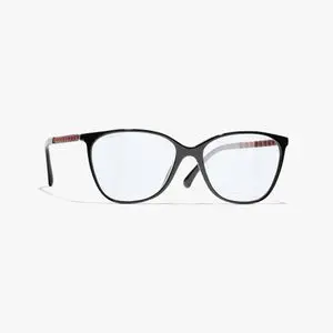 Chanel Square Eyeglasses Black & Orange