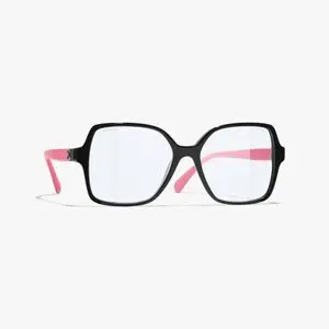 Chanel Square Eyeglasses Black & Pink
