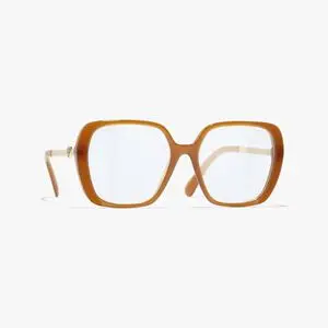Chanel Square Eyeglasses Light Brown