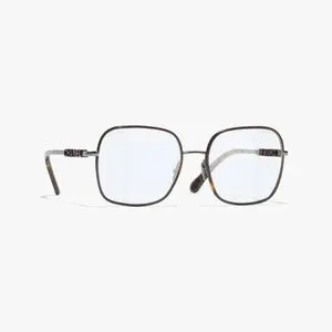 Chanel Square Eyeglasses Silver & Brown