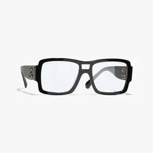 Chanel Pilot Blue Light Glasses - Black