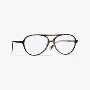 Chanel Pilot Blue Light Glasses Dark Tortoise