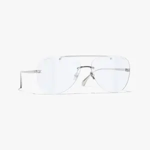 Chanel Pilot Blue Light Glasses Silver