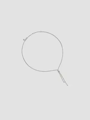 David Yurman Petite X Lariat Necklace In Sterling With Diamonds