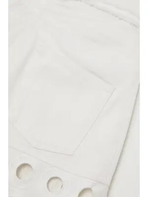 Alaïa Embroidered Laser-cut Low-rise Jeans - White