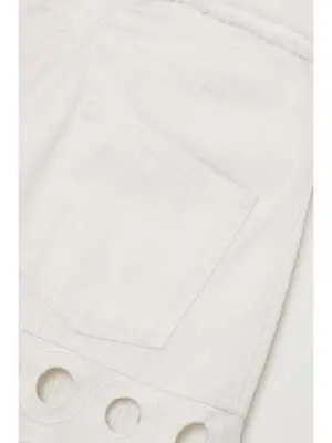 Alaïa Embroidered Laser-cut Low-rise Jeans - White