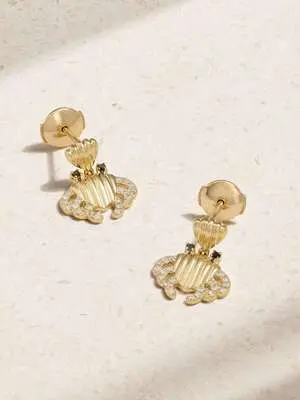 Yvonne Léon 9-karat Diamond Crab Stud Earrings