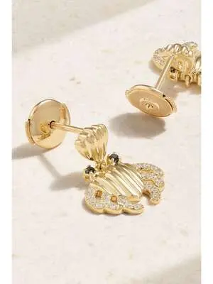 Yvonne Léon 9-karat Diamond Crab Stud Earrings