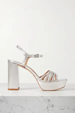 REFORMATION Net Sustain Molly Metallic Leather Platform Sandals