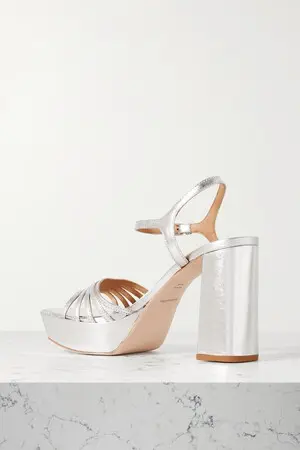 REFORMATION Net Sustain Molly Metallic Leather Platform Sandals