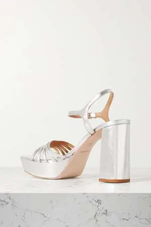 REFORMATION Net Sustain Molly Metallic Leather Platform Sandals