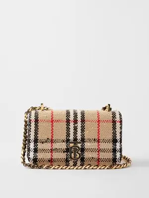Burberry Burberry - Lola Mini Burberry-check Bouclé Shoulder Bag - Womens - Beige Multi - Beige Multi